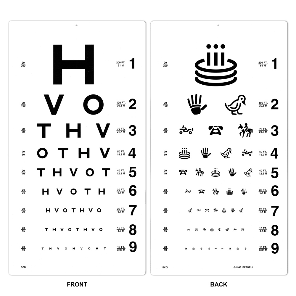 Illiterate Acuity Charts Bernell Corporation
